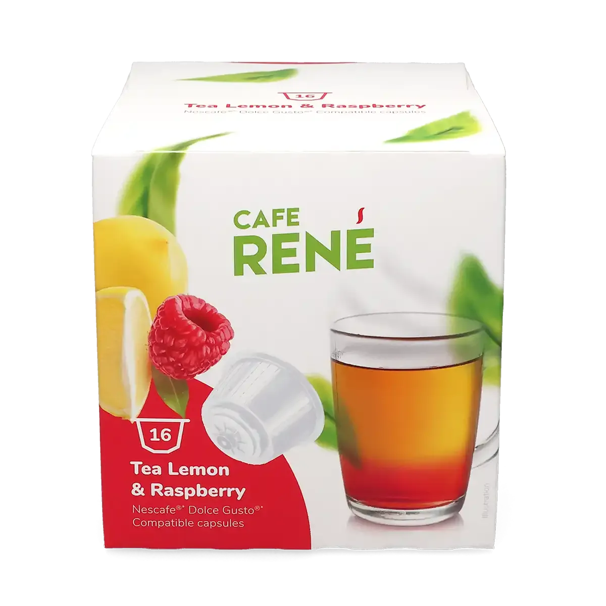 Café René | Lemon & Raspberry Tea - 16 pods for Dolce Gusto